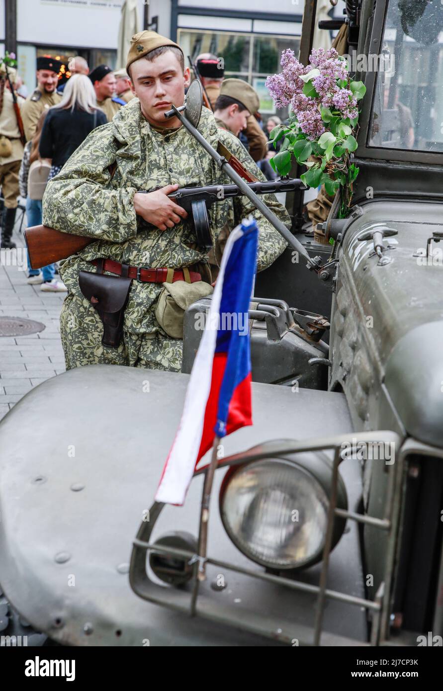 Brno, Czech Republic. 08/05/2022, Exhibition of historic military and ...