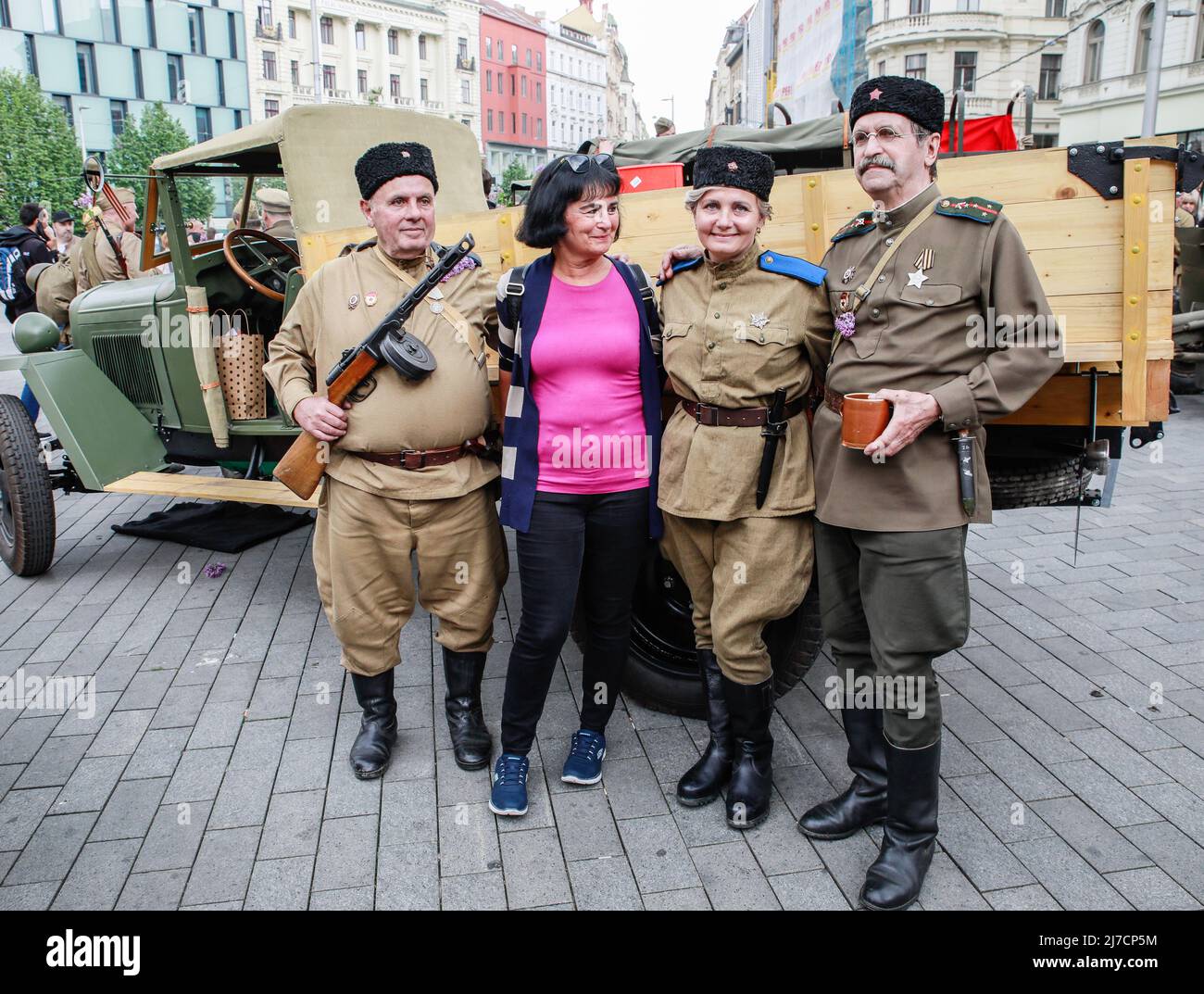 Brno, Czech Republic. 08/05/2022, Exhibition of historic military and ...