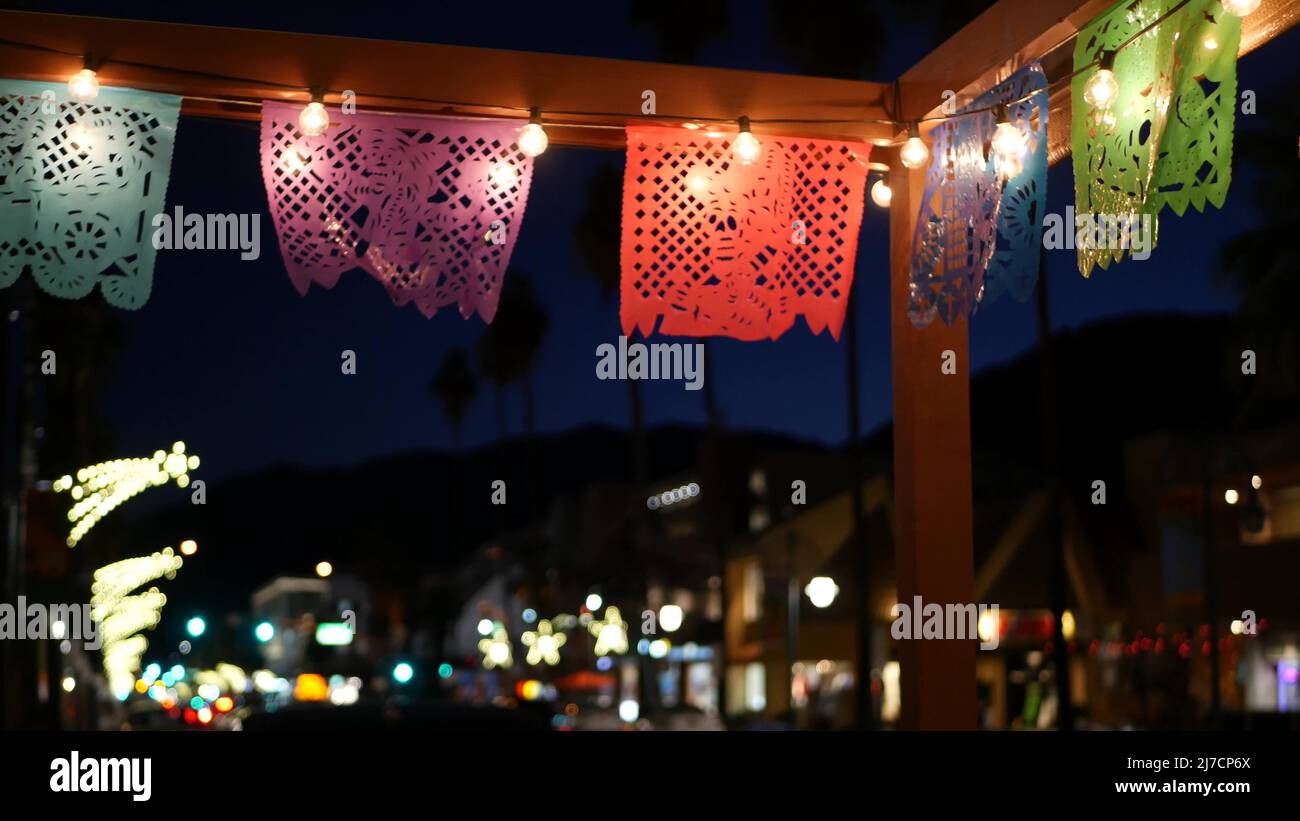 Mexican papel picado tissue paper banner hi-res stock photography and ...