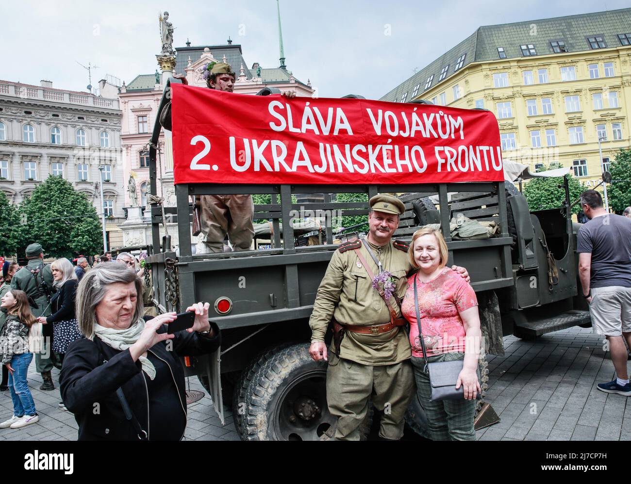 Brno, Czech Republic. 08/05/2022, Exhibition of historic military and ...