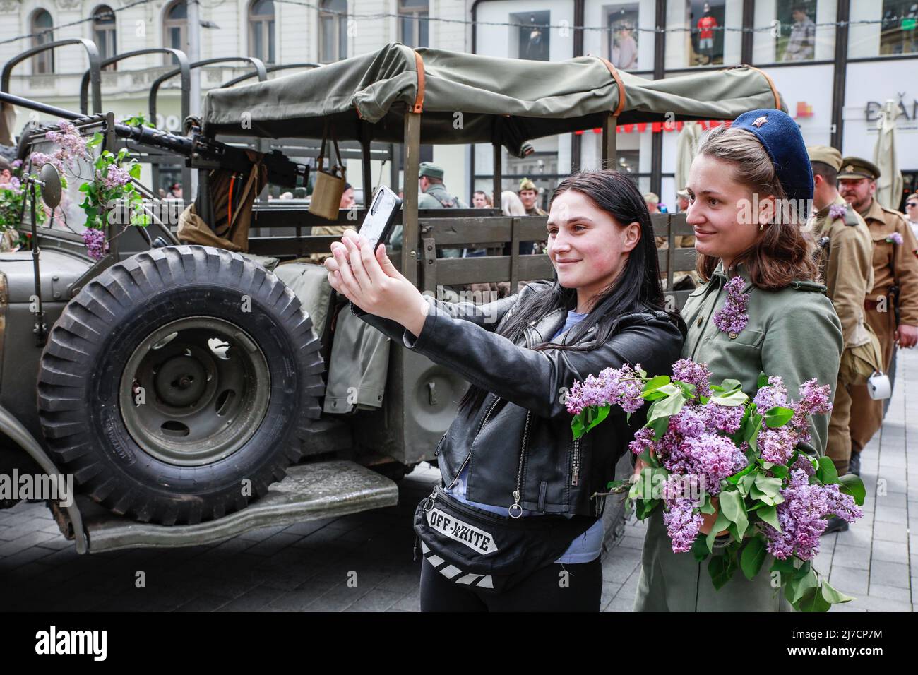 Brno, Czech Republic. 08/05/2022, Exhibition of historic military and ...