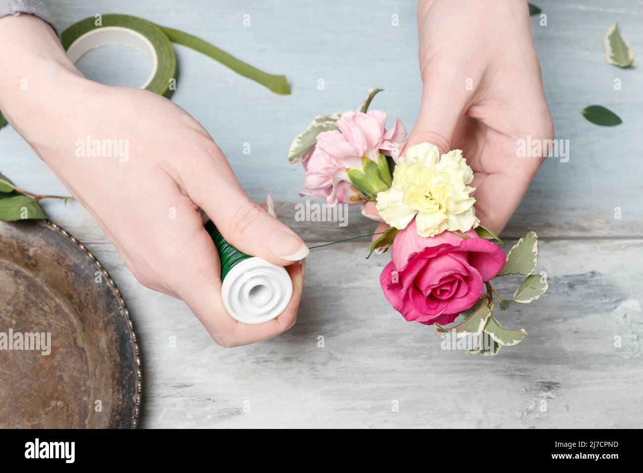 Florist at work: How to make a wrist corsage. Step by step, tutorial ...