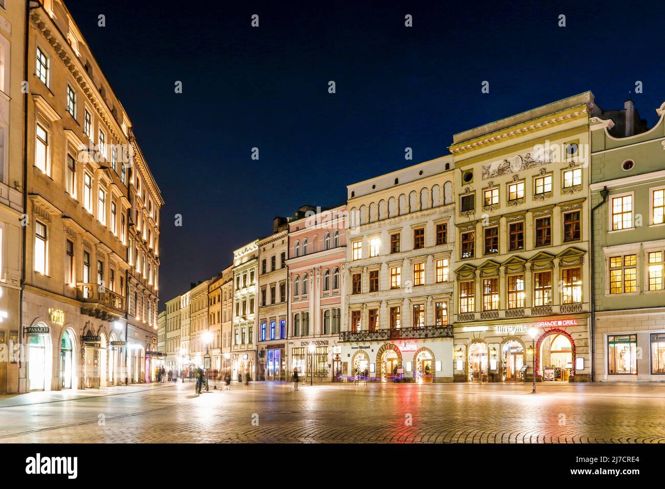 Historic city centre of Krakow. Grodzka street, Krakow, Poland Stock ...