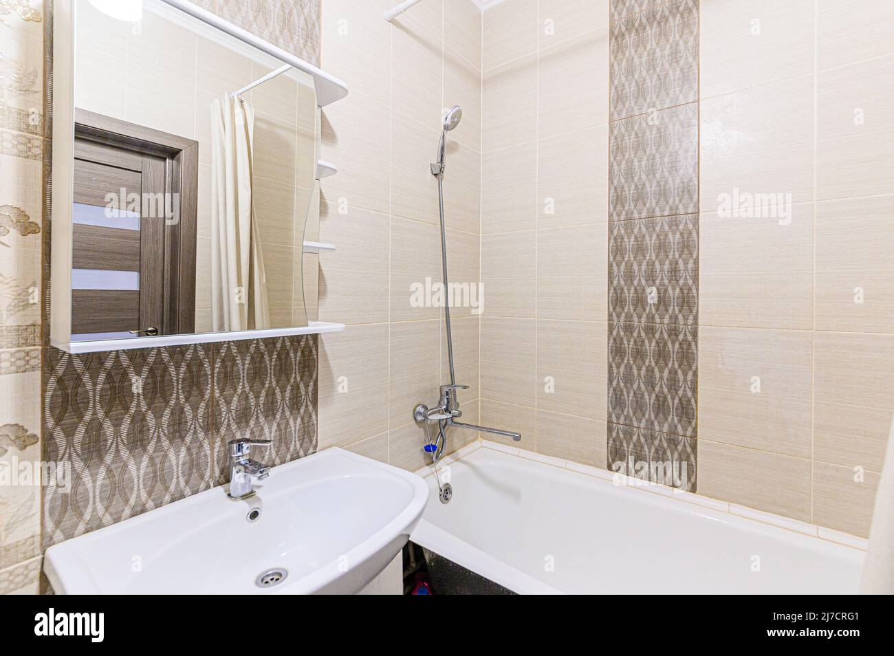 Russia, Moscow- May 21, 2020: interior apartment room bathroom, sink ...