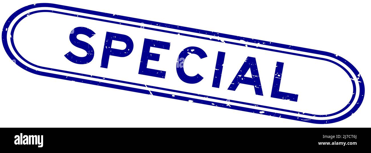 Grunge blue special word rubber seal stamp on white background Stock ...