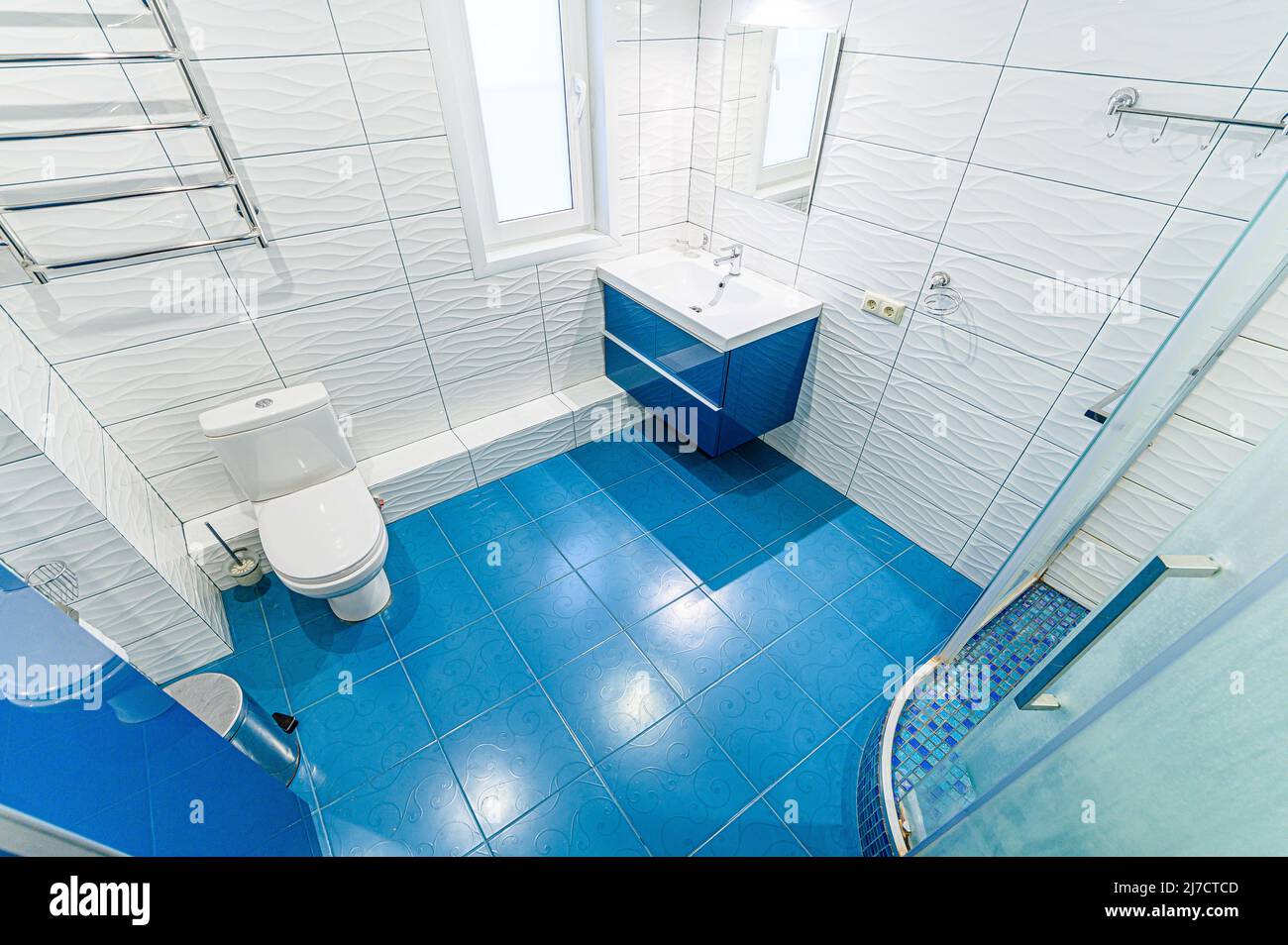 Russia, Moscow- May 21, 2020: interior apartment room bathroom, sink ...