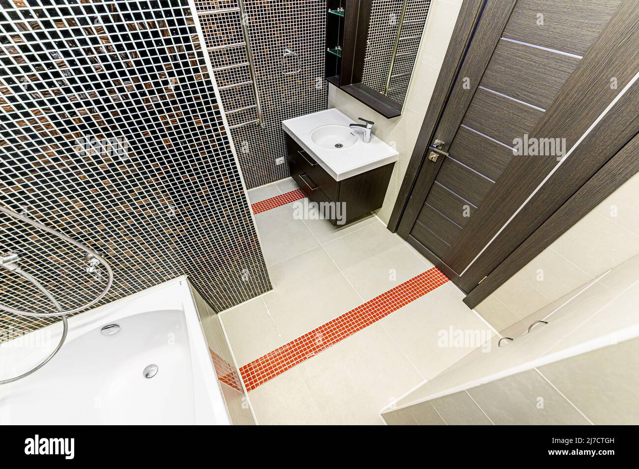 Russia, Moscow- May 21, 2020: interior apartment room bathroom, sink ...