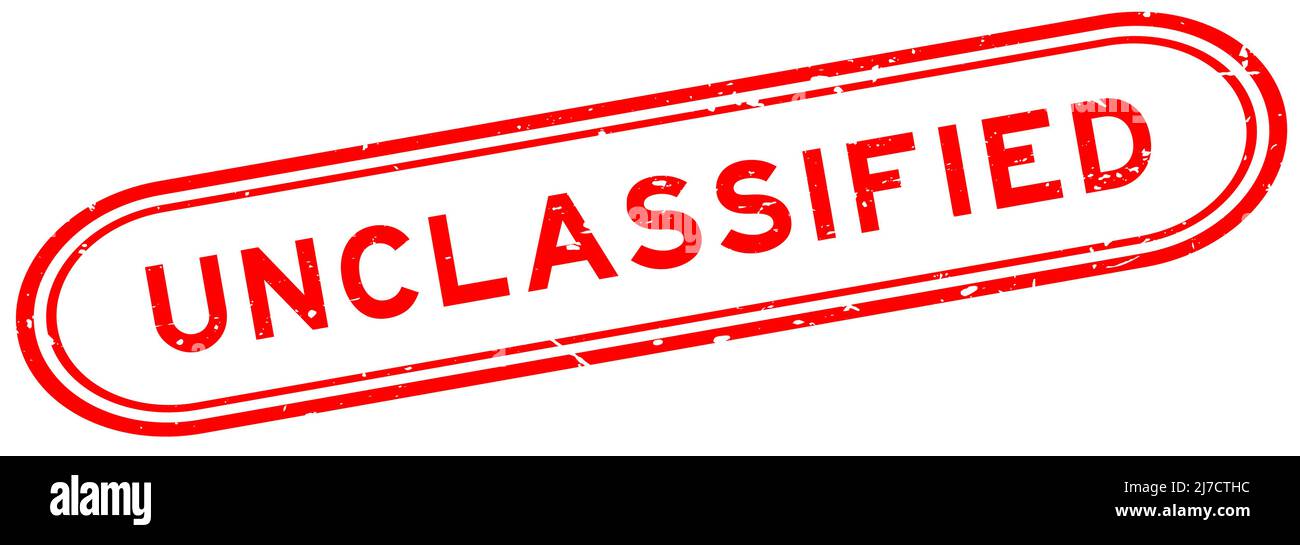 Grunge red unclassified word rubber seal stamp on white background ...