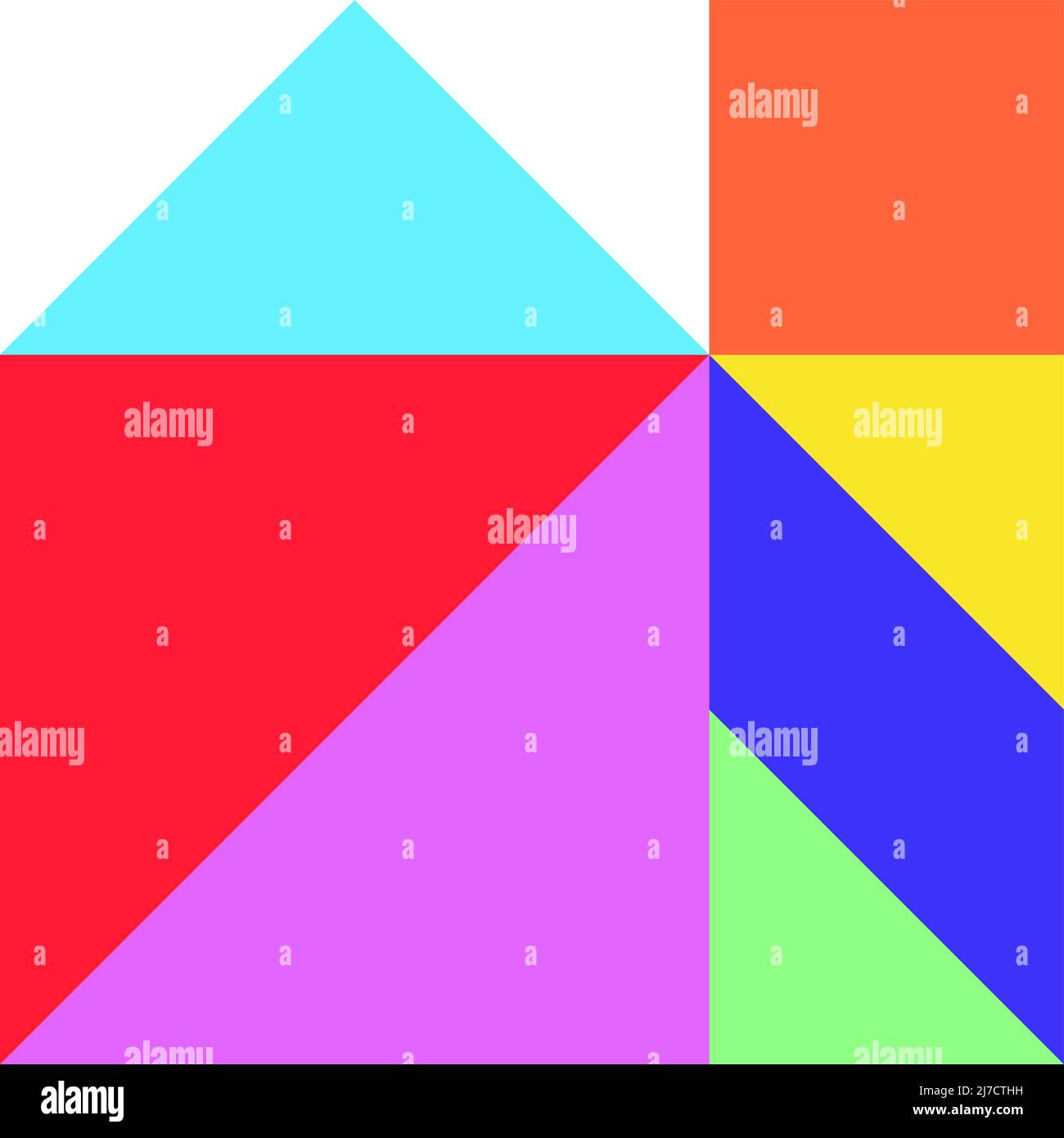 Color tangram puzzle in home shape on white background (Vector Stock ...