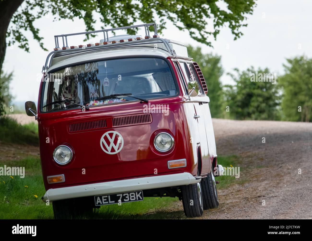 VW T2 Devon Campervan AEL 738K, red paint work with white bumpers and ...