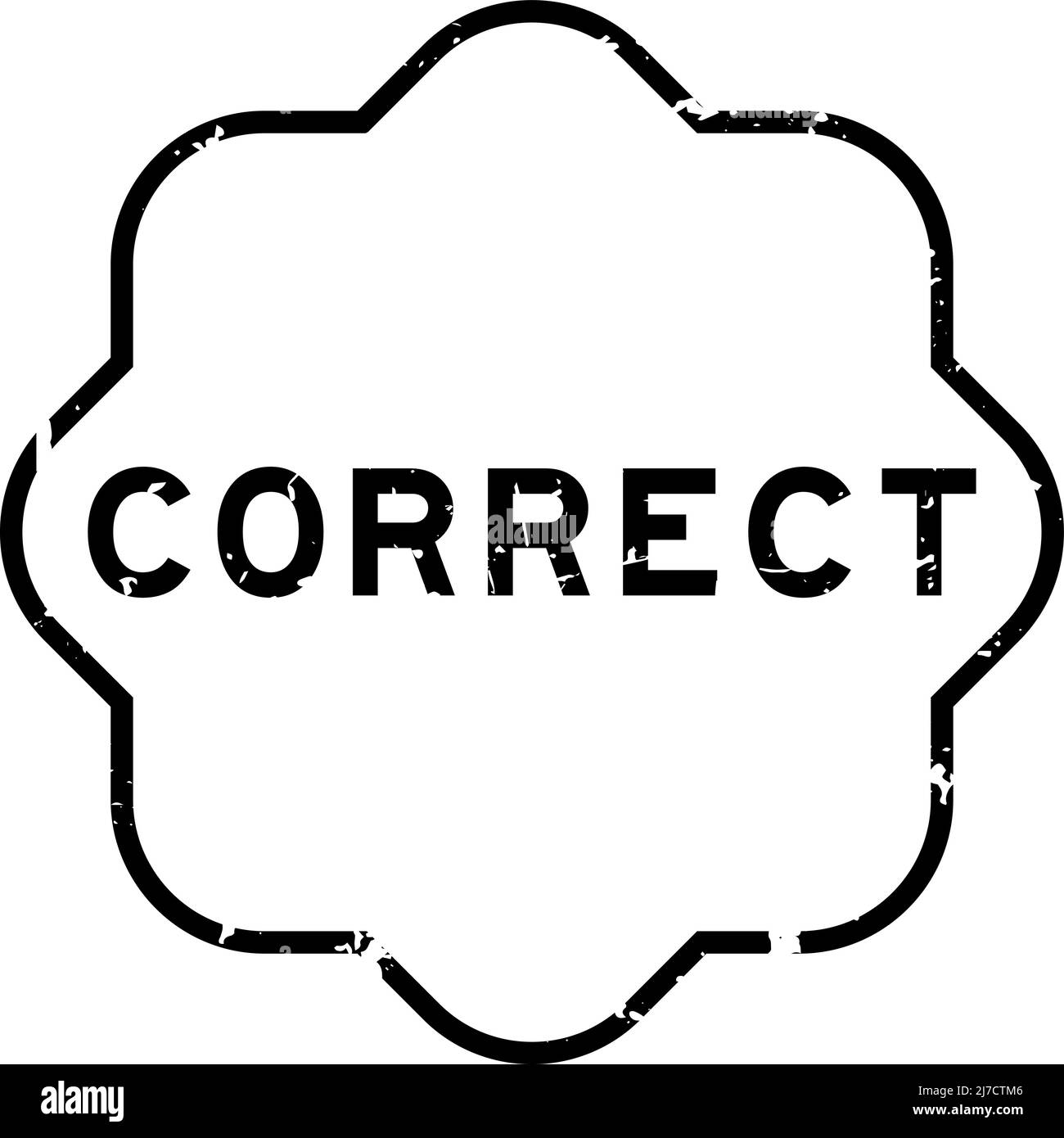 Grunge black correct word rubber seal stamp on white background Stock ...