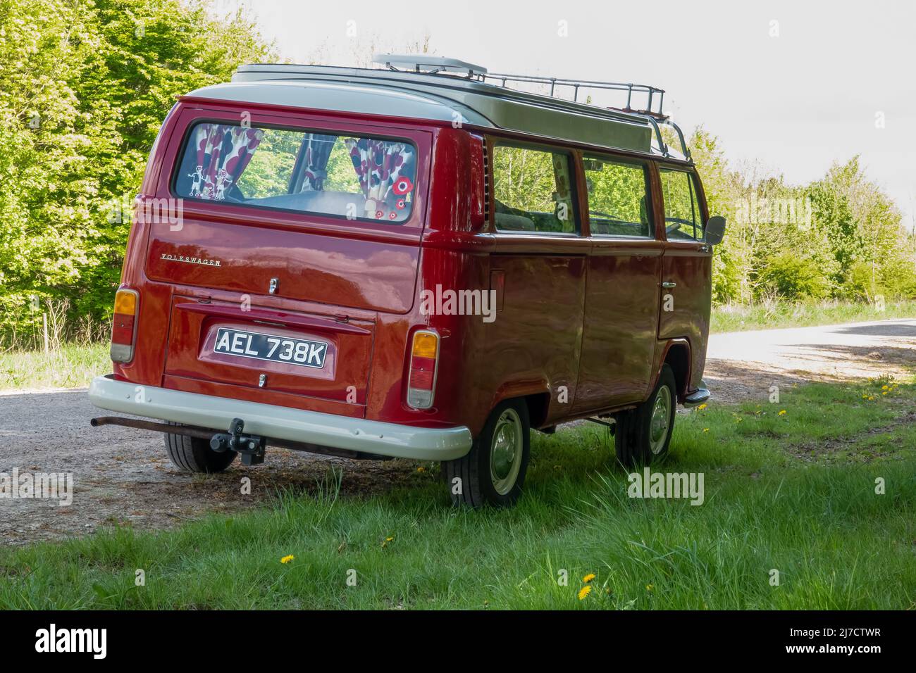 VW T2 Devon Campervan AEL 738K, red paint work with white bumpers and ...