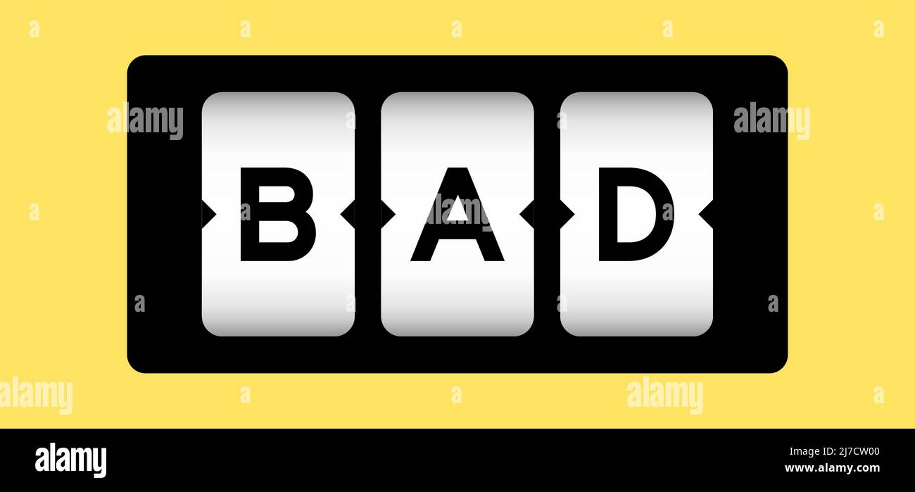 Black color in word bad on slot banner with yellow color background ...