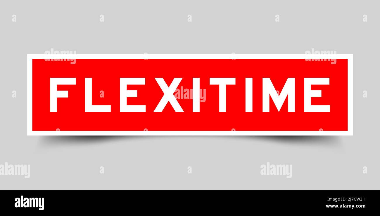 Sticker label with word flexitime in red color on gray background Stock ...