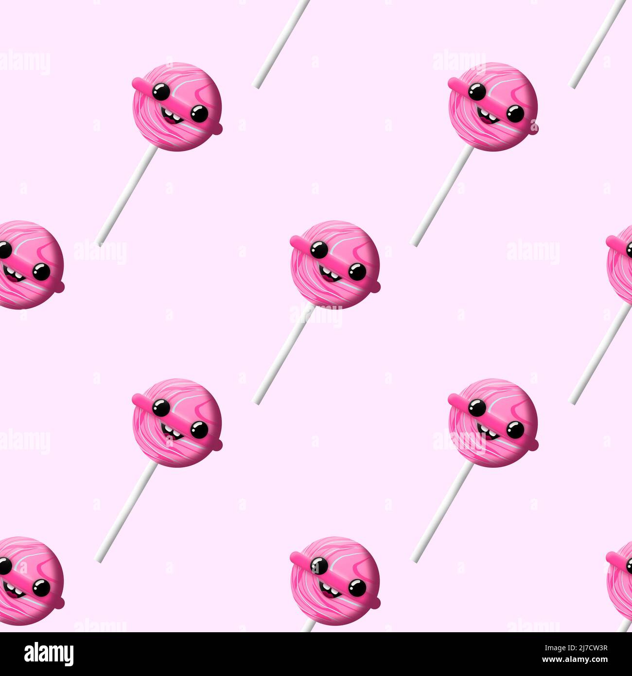 Kids cartoon seamless lollipop candy pattern for fabrics and packaging ...