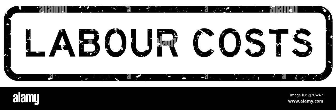 Grunge black labour costs word square rubber seal stamp on white ...