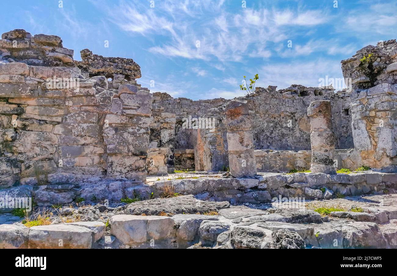 Ancient Tulum ruins Mayan site with temple ruins pyramids and artifacts ...
