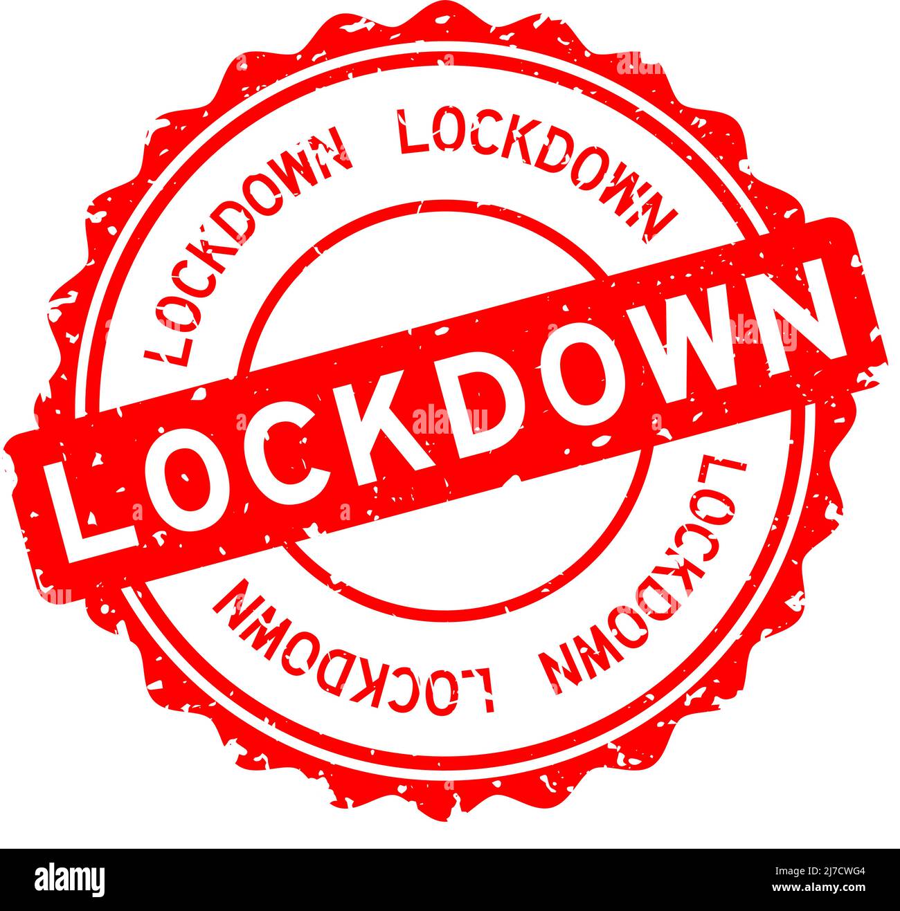 Grunge red lockdown word round rubber seal stamp on white background Stock Vector Image & Art ...