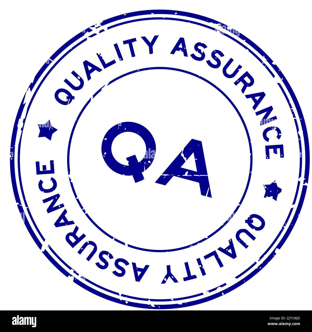 Grunge blue QA quality assurance word round rubber seal stamp on white ... Grunge blue QA quality assurance word round rubber seal stamp on white ...