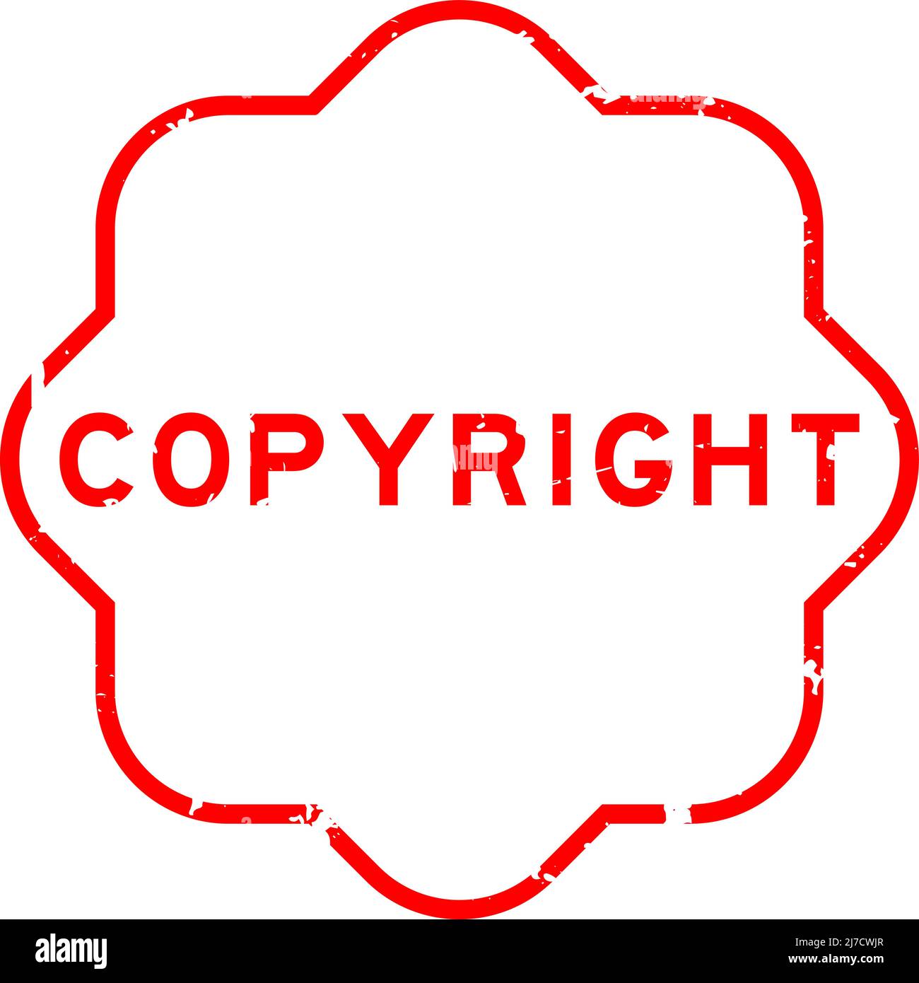 Grunge red copyright word rubber seal stamp on white background Stock ...