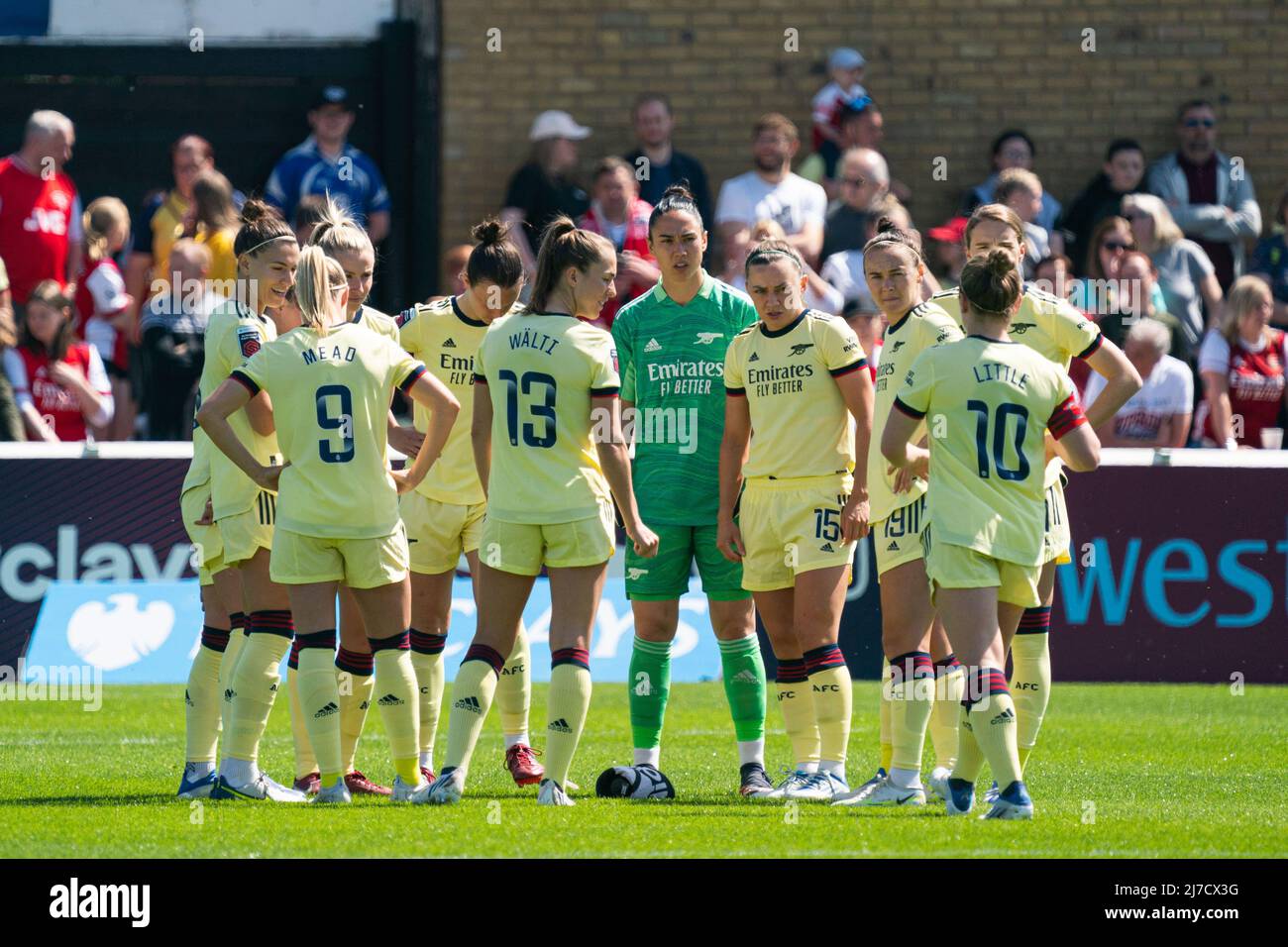 Dagenham, England. 08/05/2022, Arsenal line up before the FA Womens ...
