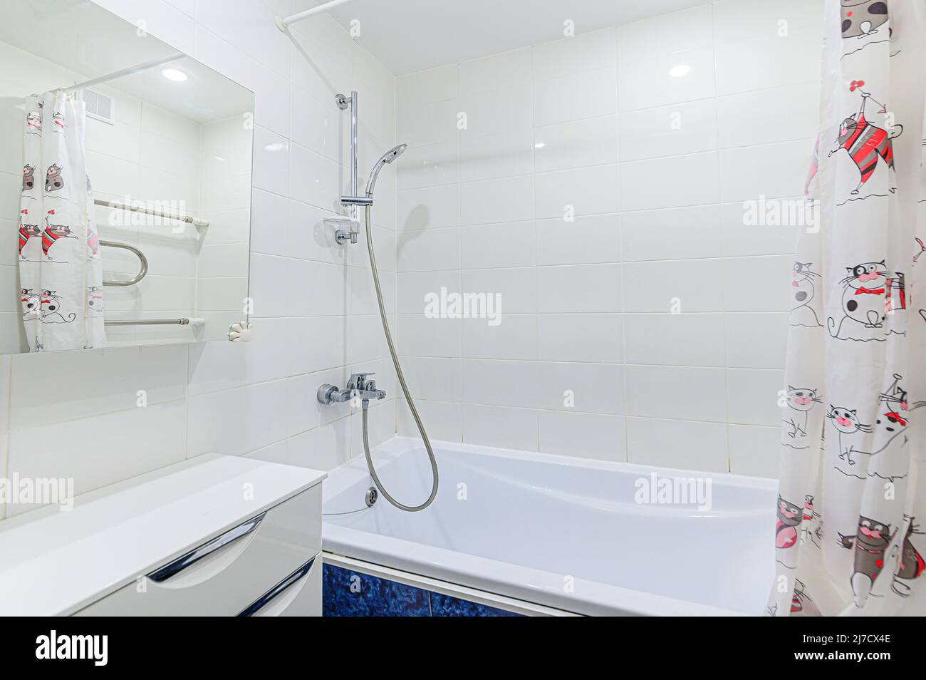 Russia, Moscow- May 21, 2020: interior apartment room bathroom, sink ...