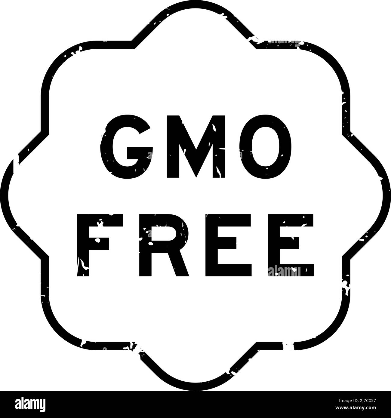 Grunge black GMO (abbreviation of Genetically Modified Organisms) free ...