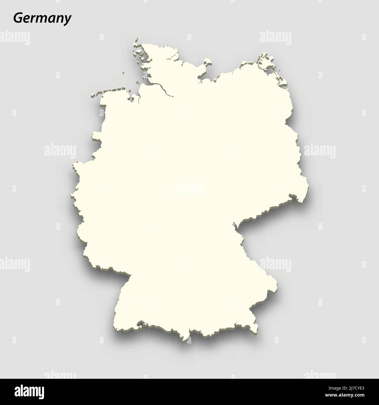 3d isometric map of Germany isolated with shadow. Paper card style ...