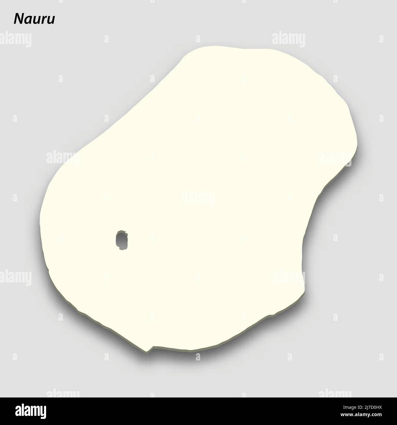 3d isometric map of Nauru isolated with shadow. Paper card style vector ...
