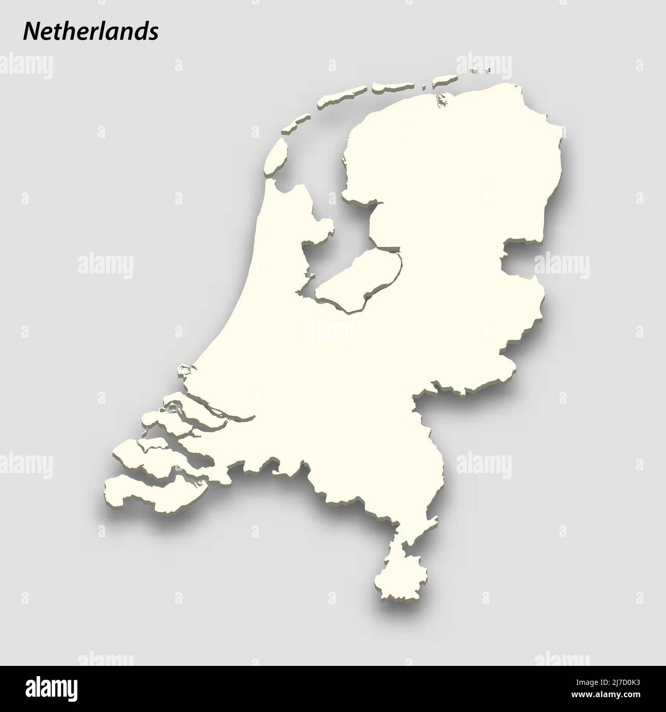 3d isometric map of Netherlands isolated with shadow. Paper card style vector illustration Stock ...