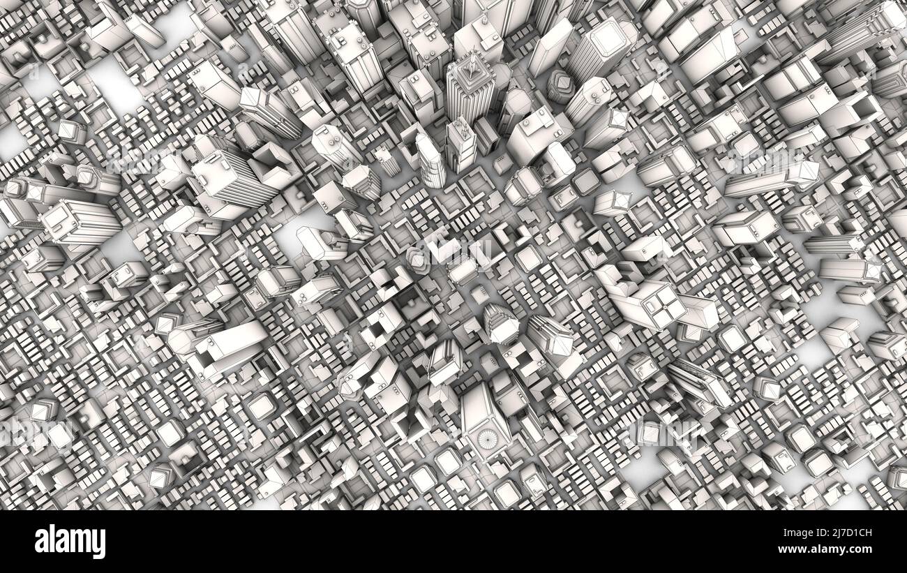 City background 3d render aerial hi-res stock photography and images ...