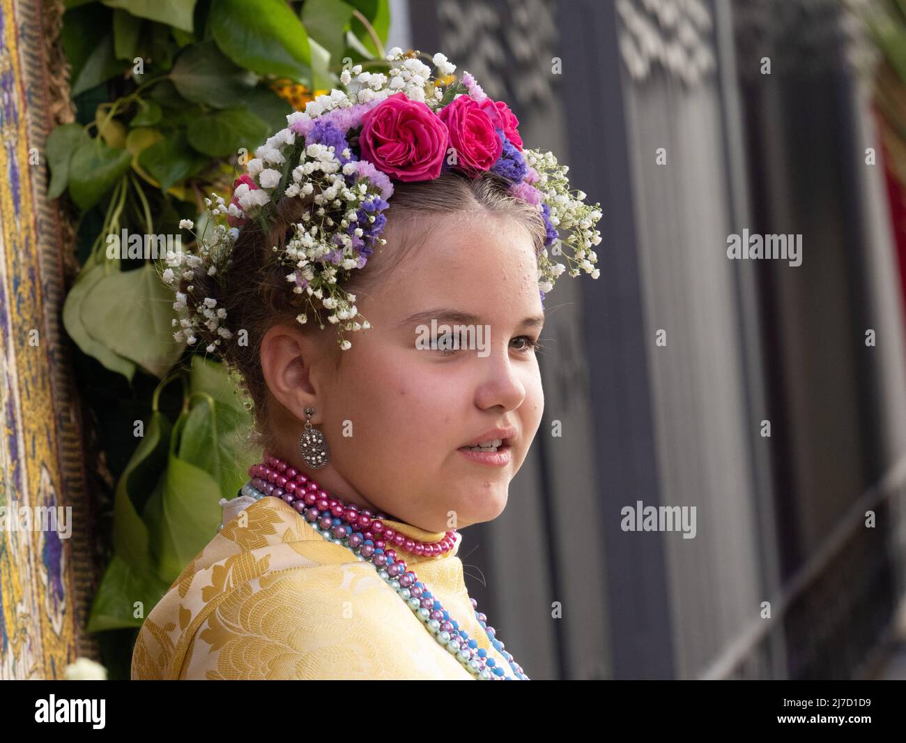 Madrid, Spain. 8th May, 2022. Portrait of the 'Maya' Ana wearing a ...