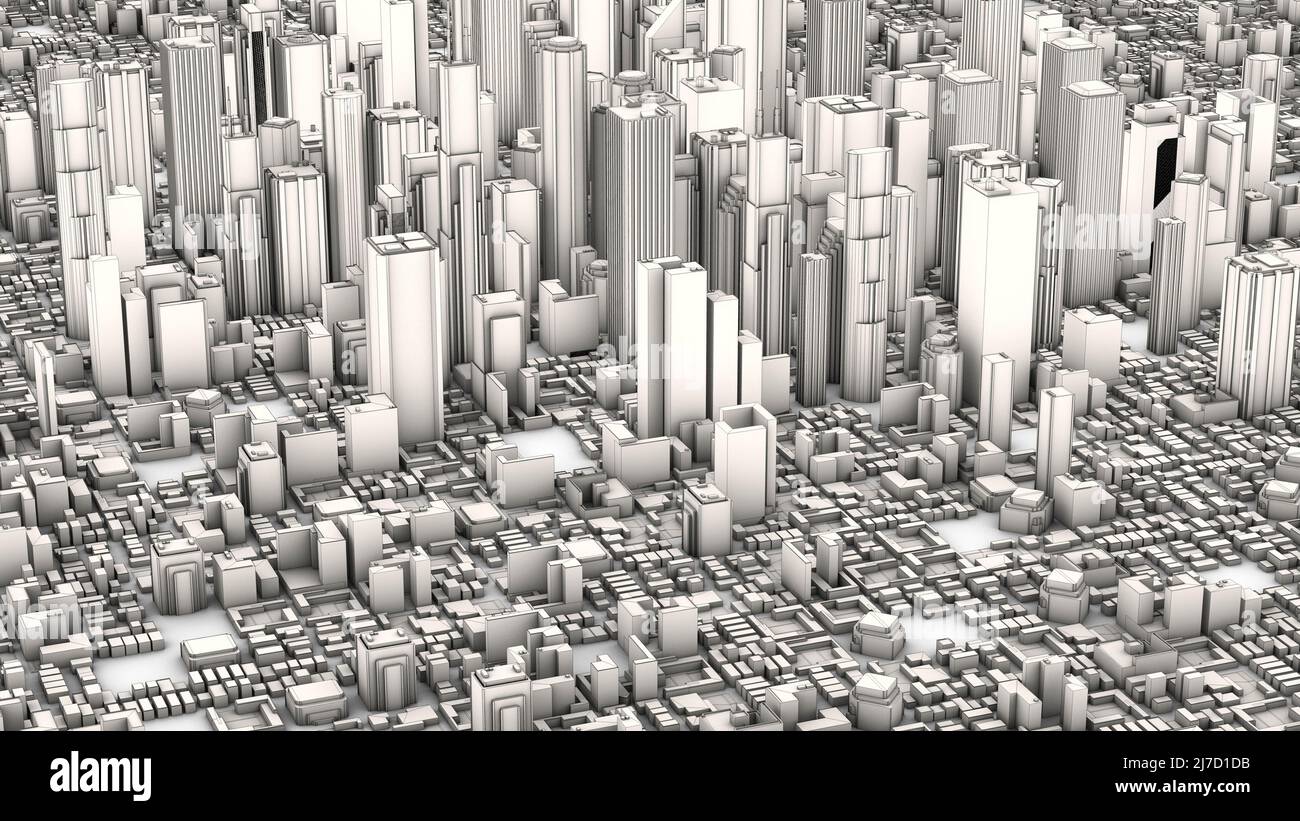 City background 3d render aerial hi-res stock photography and images ...