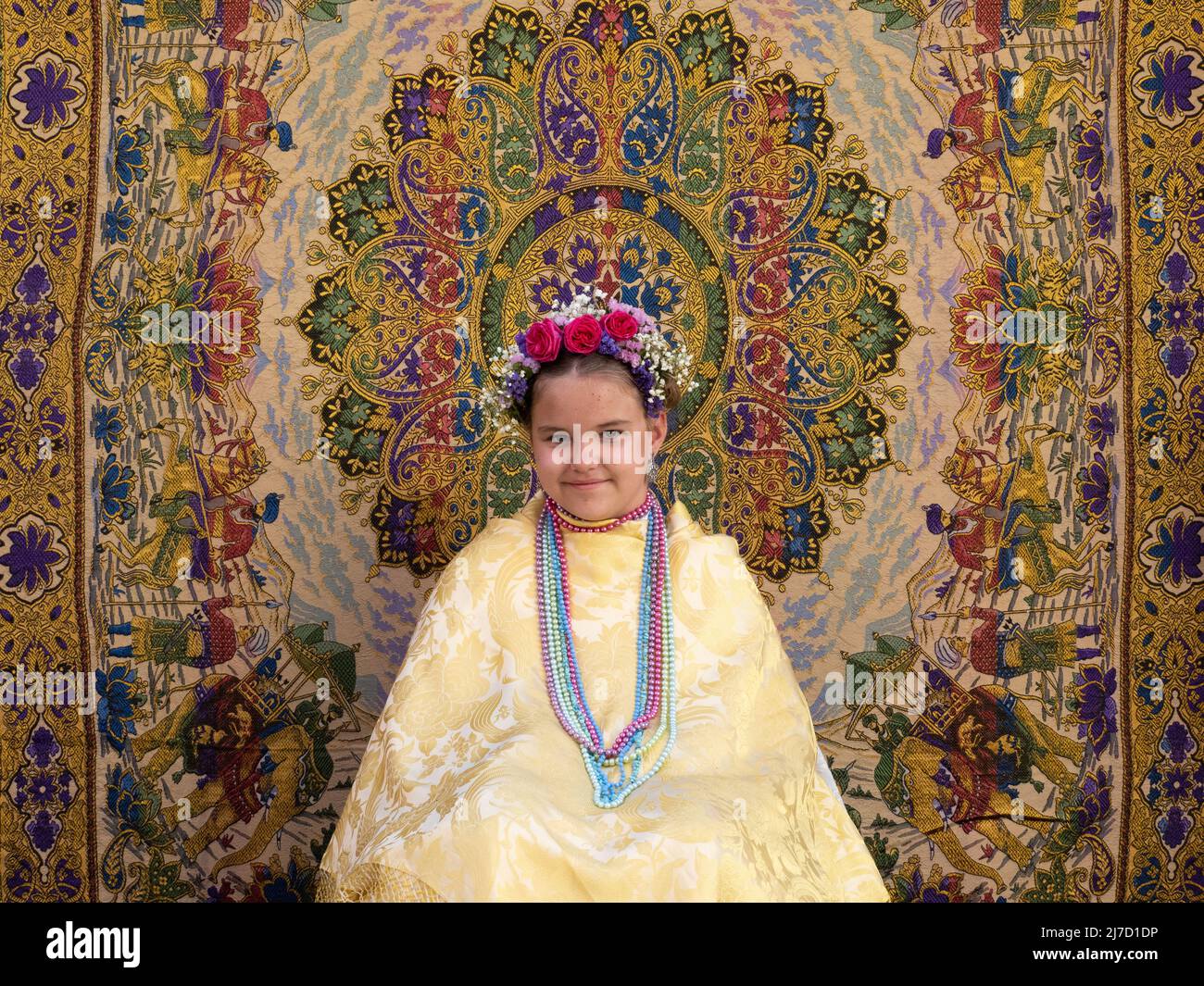 Madrid, Spain. 8th May, 2022. Portrait of the 'Maya' Ana wearing a ...