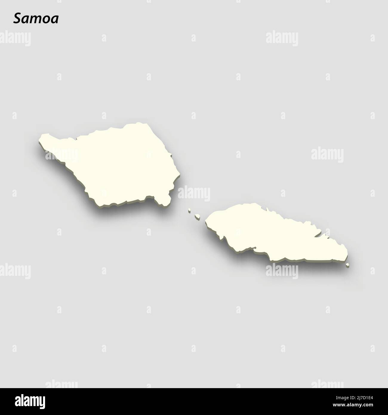 3d isometric map of Samoa isolated with shadow. Paper card style vector ...