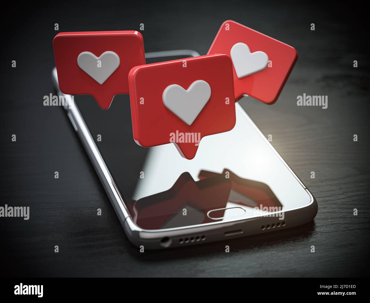 Liike button speech bubble with mobile phone, SOcial media followers in ...