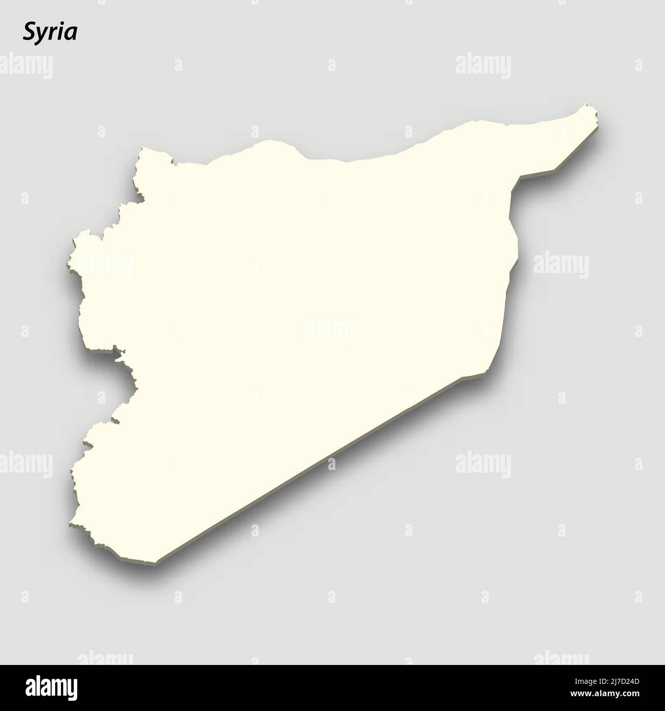 3d isometric map of Syria isolated with shadow. Paper card style vector ...