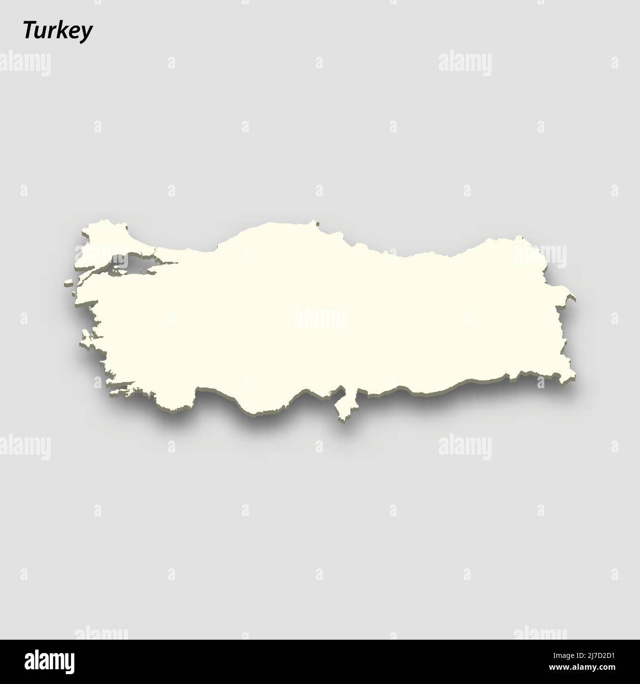3d isometric map of Turkey isolated with shadow. Paper card style ...