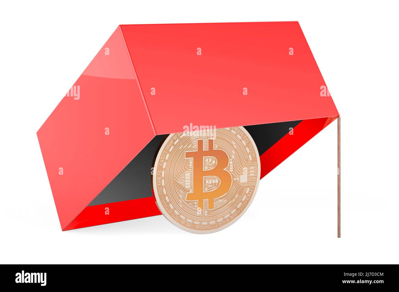 Trap with bitcoin, 3D rendering isolated on white background Stock ...