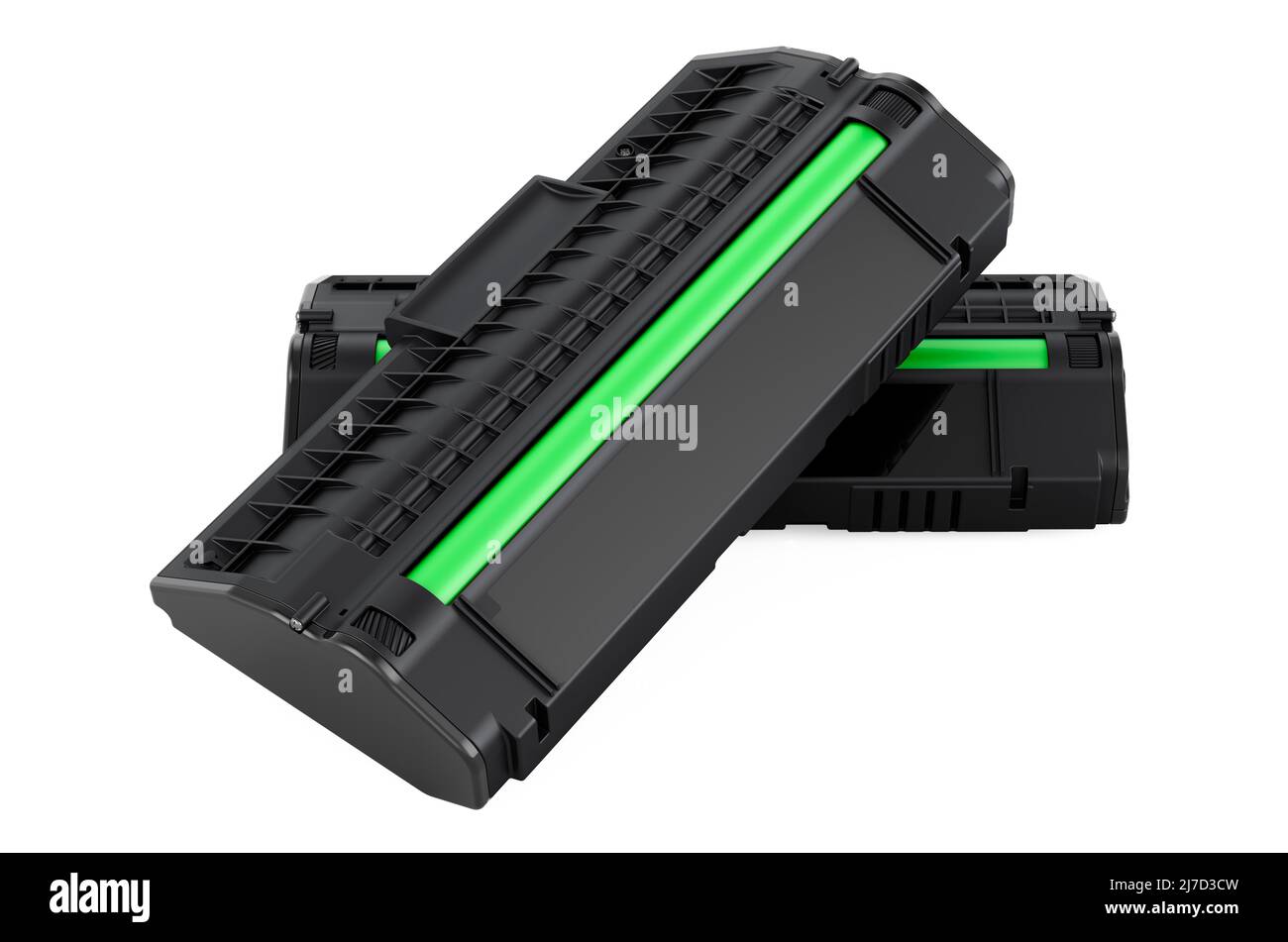 Two toner cartridges, 3D rendering isolated on white background Stock ...