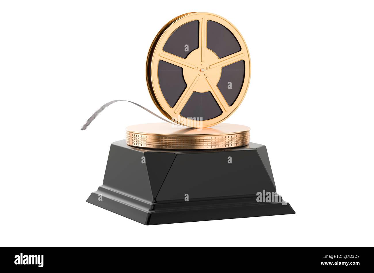 Golden Film Award Movie concept. 3D rendering isolated on white ...