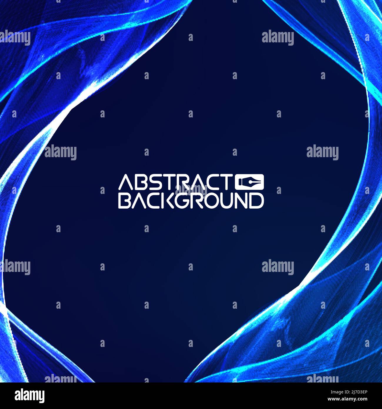 Tech futuristic 3d blue wave. Abstract blue light effect background ...
