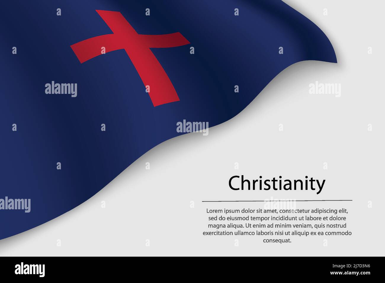 Wave flag of is a religious symbol on white background. Banner or ...