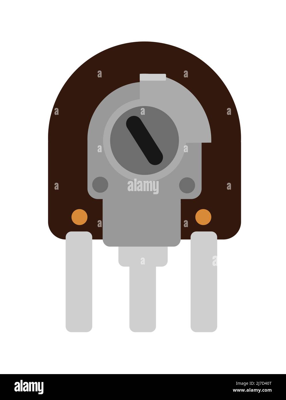 Trimmer Resistor Element For Radio Circuit Object Isolated On White Background Electronics