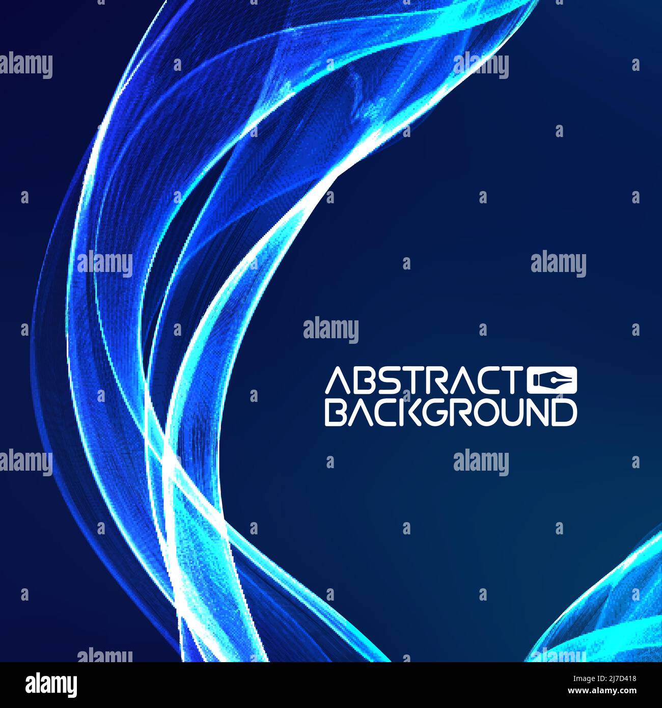 Tech futuristic 3d blue wave. Abstract blue light effect background ...