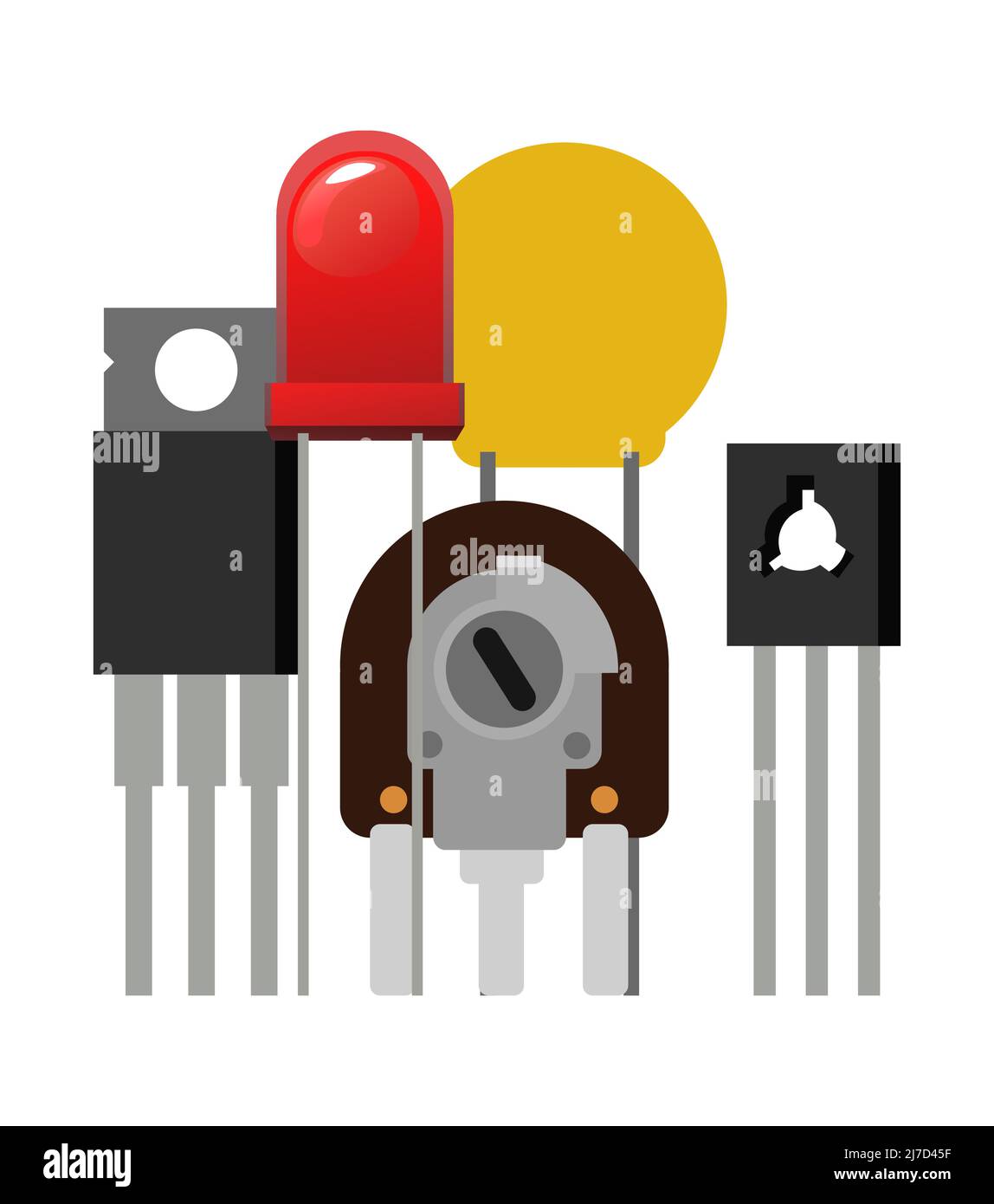 Set of radio components. Logo and logotype. Element for radio circuit ...