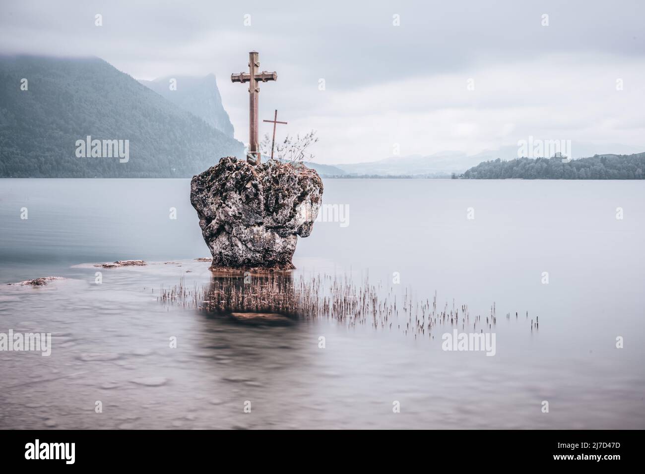 The Cross stone is a boulder in the municipality of Mondsee in the ...