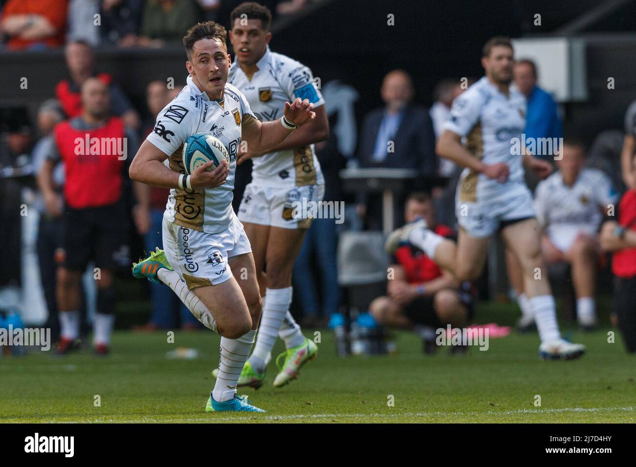 Swansea, UK. 8 May, 2022. Sam Davies of Dragons during the Ospreys v ...