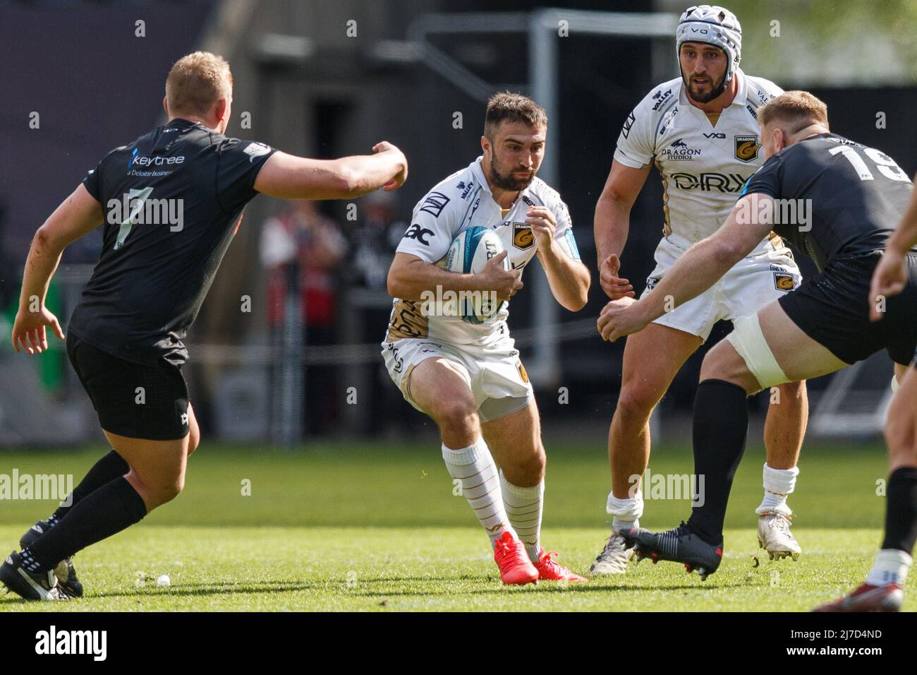 Swansea, UK. 8 May, 2022. Jordan Williams of Dragons during the Ospreys ...