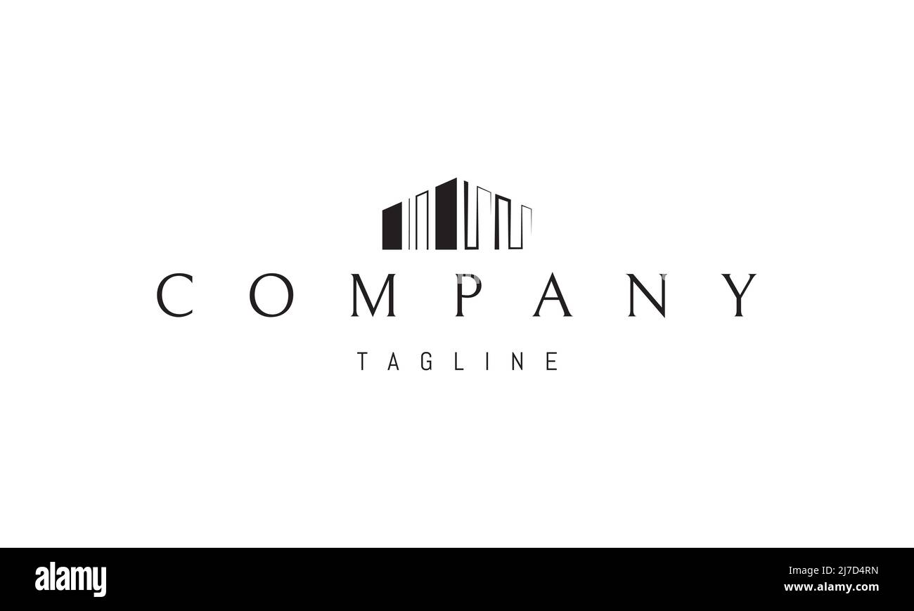 Vector logo on which an abstract image of a modern building in ...